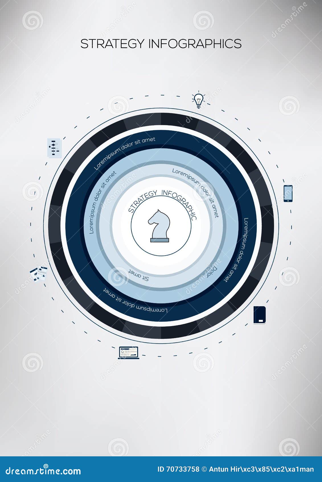 Circle Strategy Infographic. Stock Vector - Illustration of arrow, flat ...