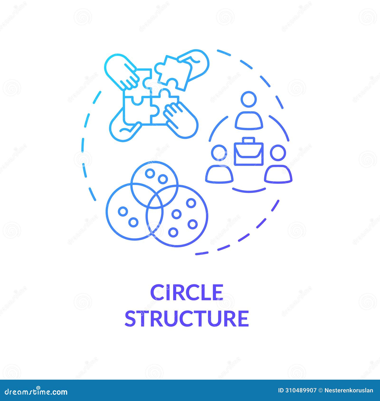 Circle Structure Blue Gradient Concept Icon Stock Vector - Illustration ...