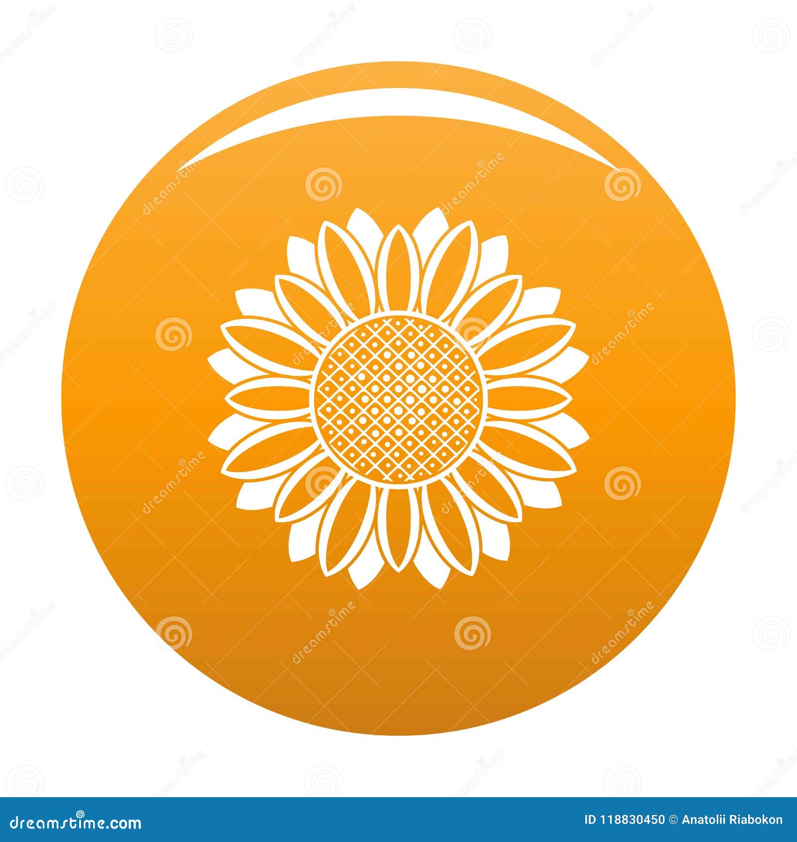 Circle of Sunflower Icon Vector Orange Stock Vector - Illustration of ...