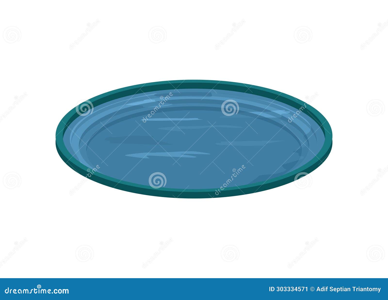Circle Swimming Pool. Simple Flat Illustration. Stock Vector ...