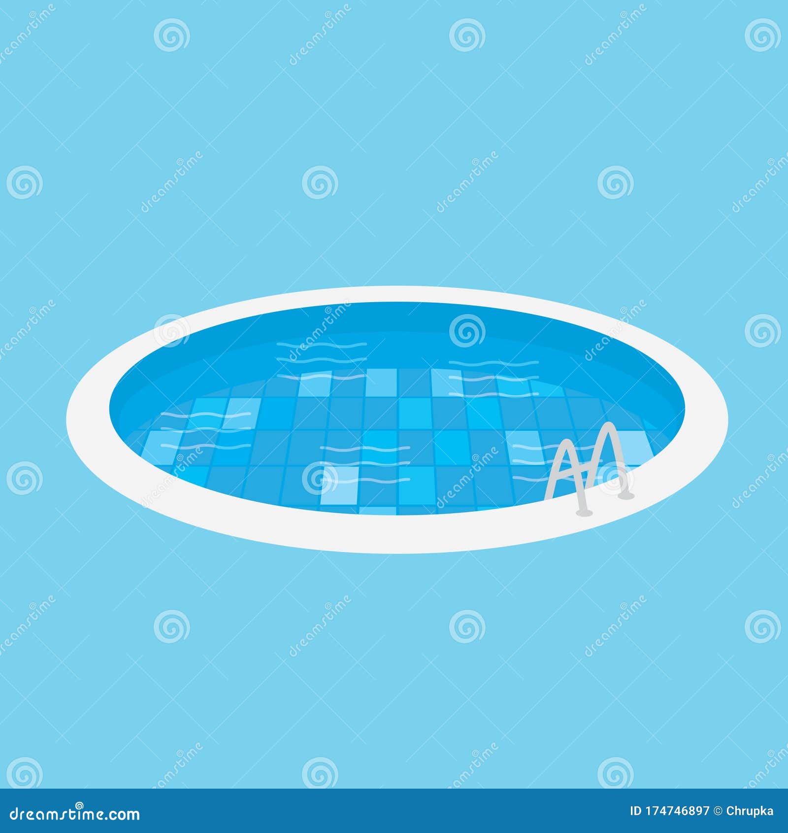 Circle swimming pool stock vector. Illustration of sport - 174746897