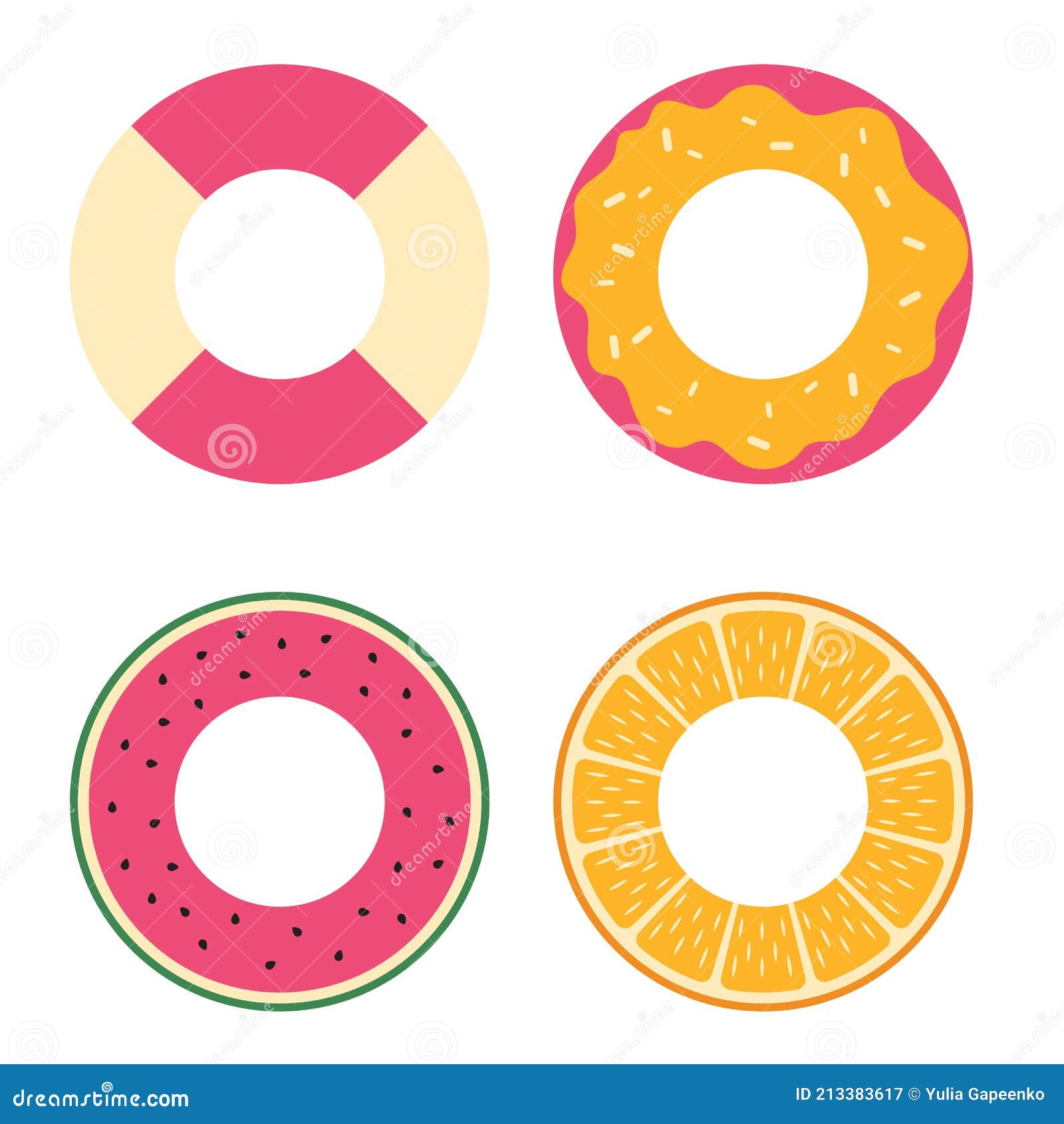 Circle for Swimming Simple Icon Set. Vector Illustration Stock Vector ...