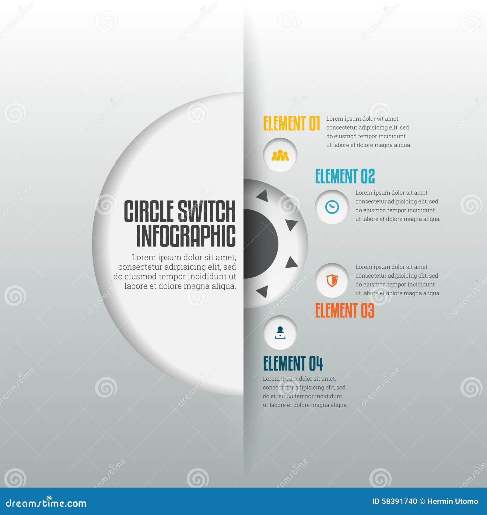 Circle Switch Infographic stock vector. Illustration of vector - 58391740