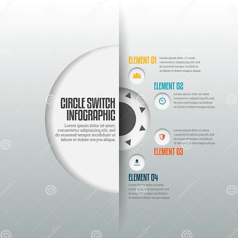 Circle Switch Infographic stock vector. Illustration of vector - 58391740
