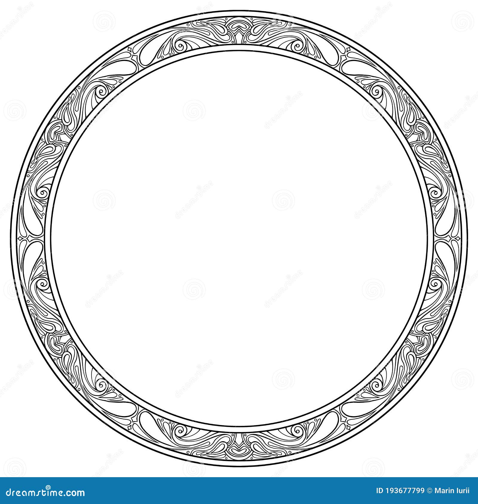 Circle with a Symmetrical Pattern and Have a Double Stock Illustration ...