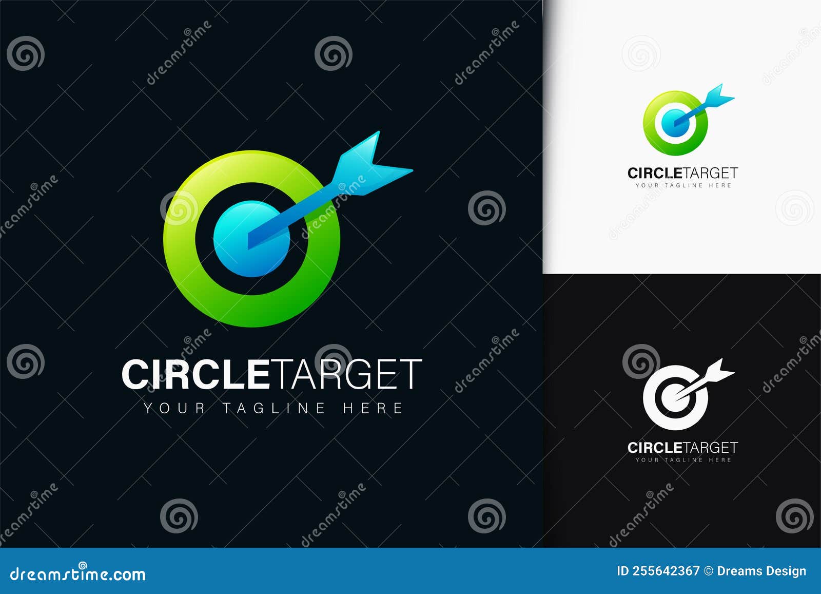 Circle Target Logo Design with Gradient Stock Vector - Illustration of ...