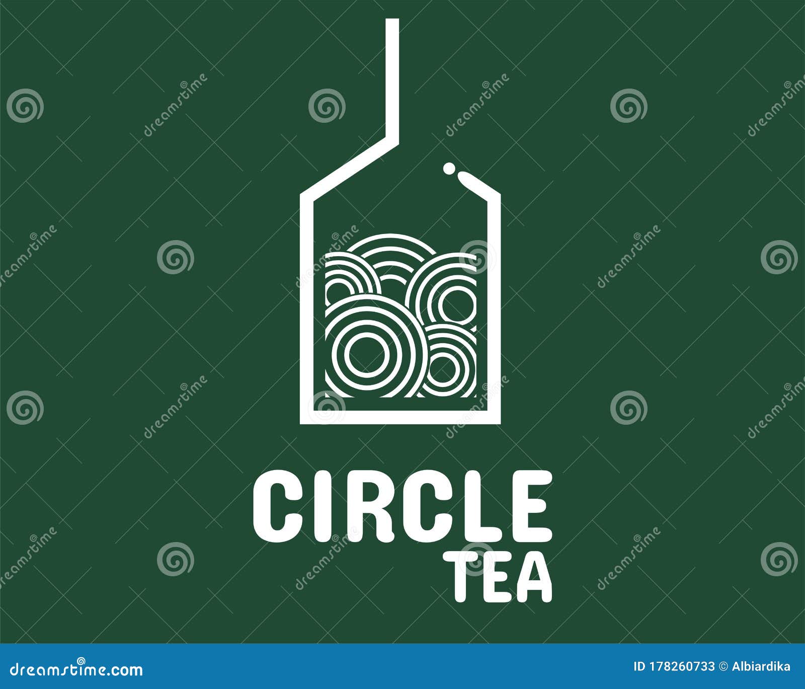 Circle Tea Bag Drink Beverage Green Logo Design Illustration Stock ...