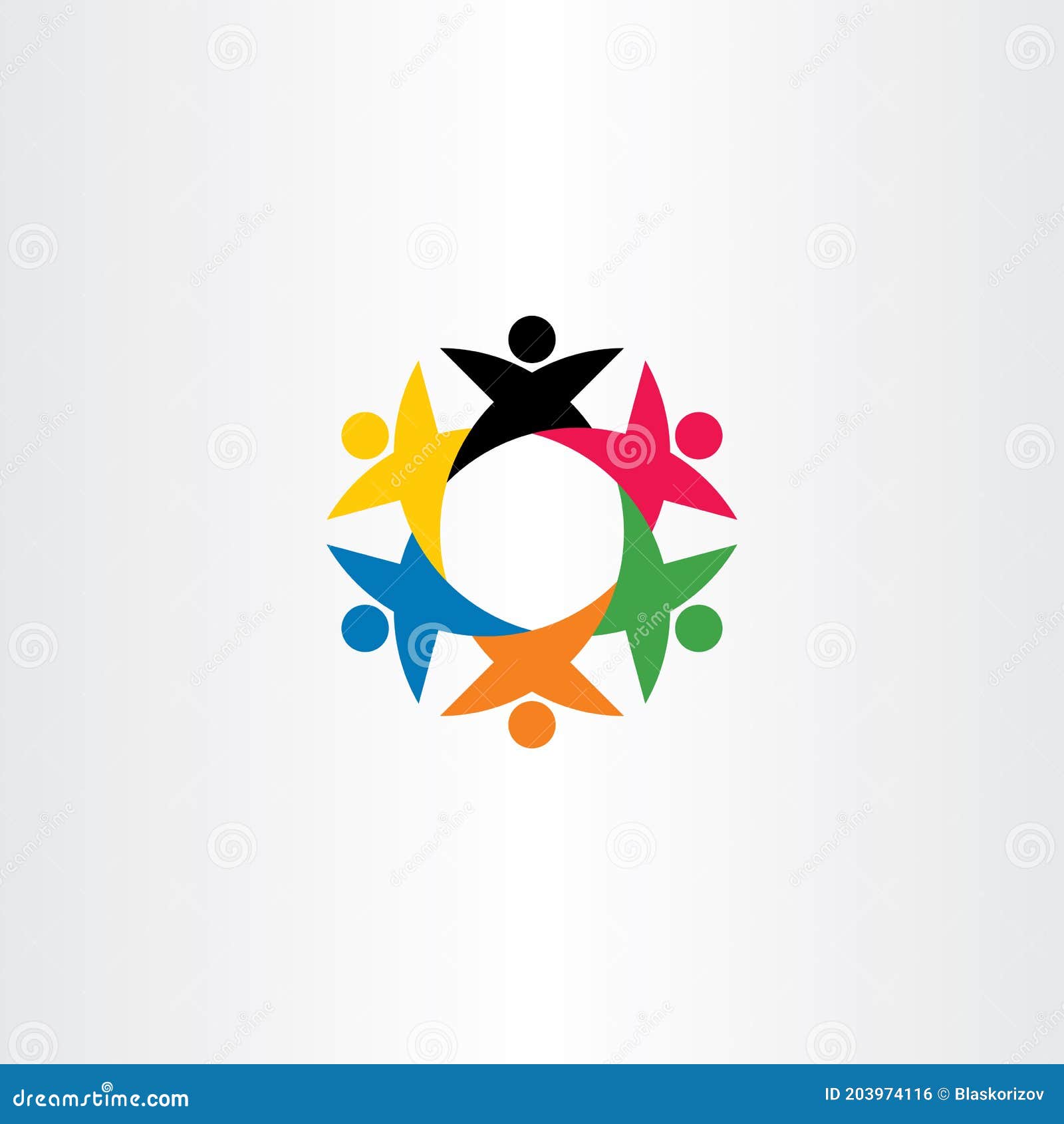 Circle Team People Teamwork Logo Icon Friend Element Stock Vector ...
