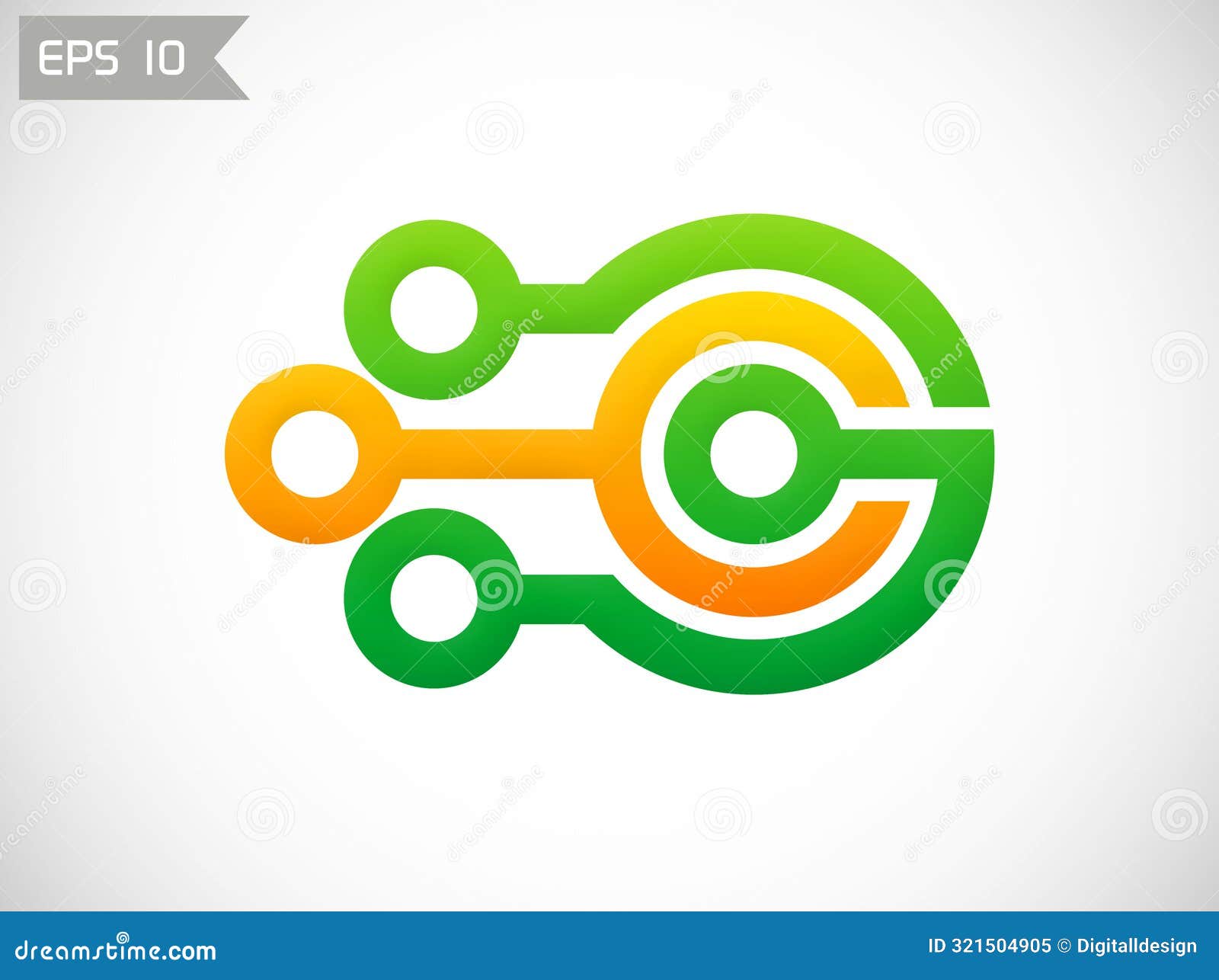 Round Technology Abstract Connection Logo Stock Vector - Illustration ...