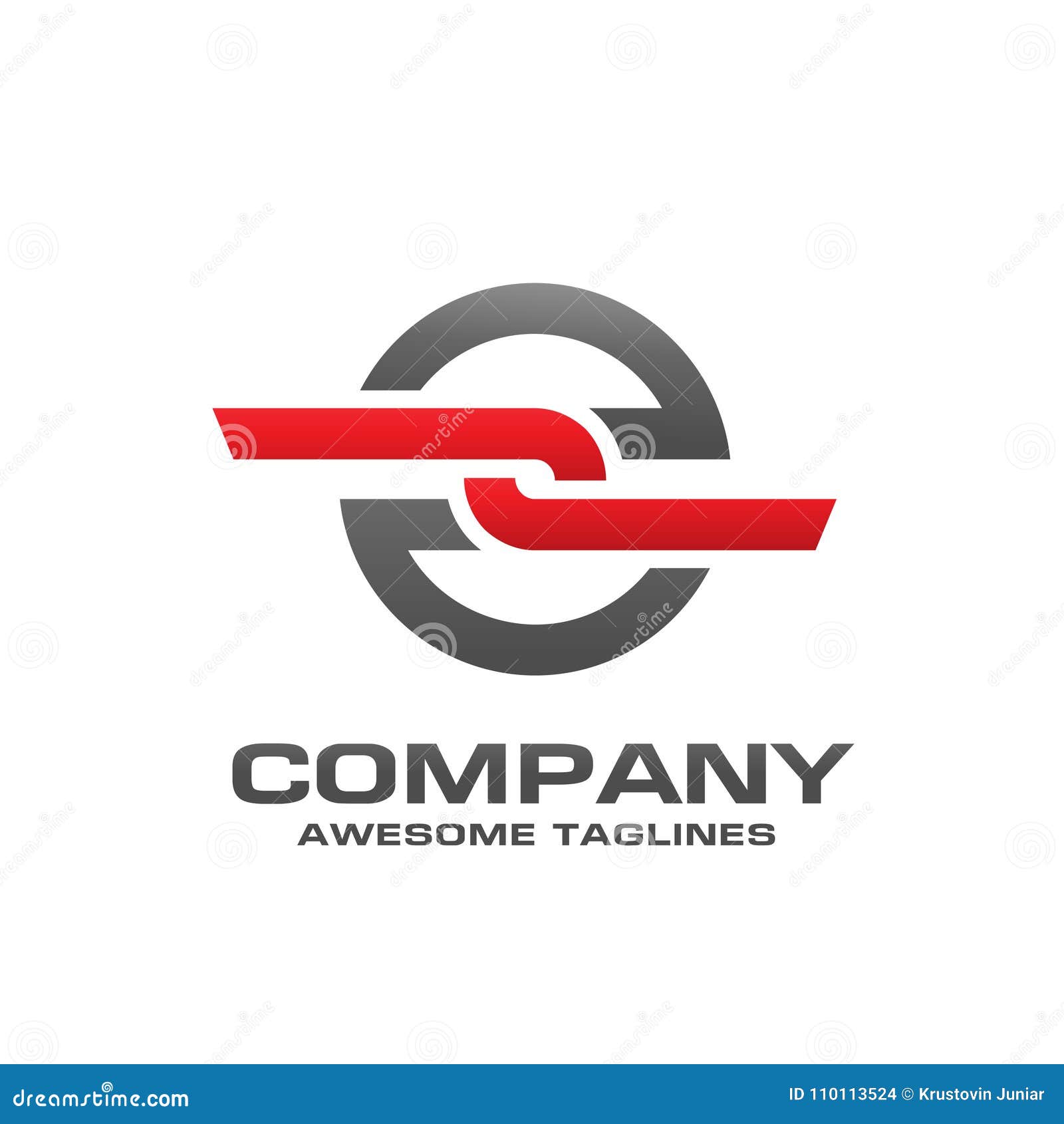 Red Circle Logo With White Lines