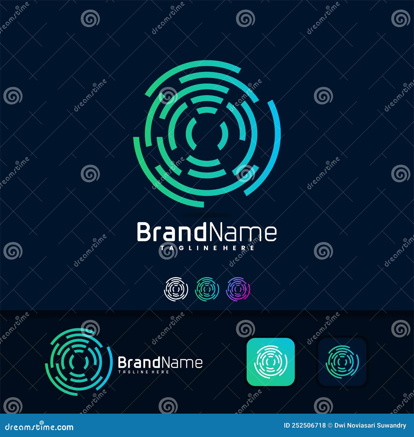 Motion Circle Vector Logo for Technology Business Template Stock Vector ...