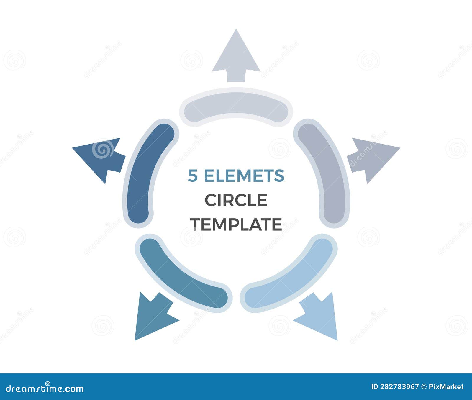 Circle Template with 5 Arrows Stock Vector - Illustration of info ...
