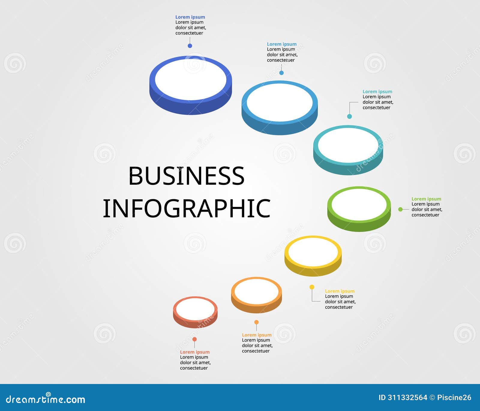 Circle Template Step for Infographic for Presentation for 7 Element ...