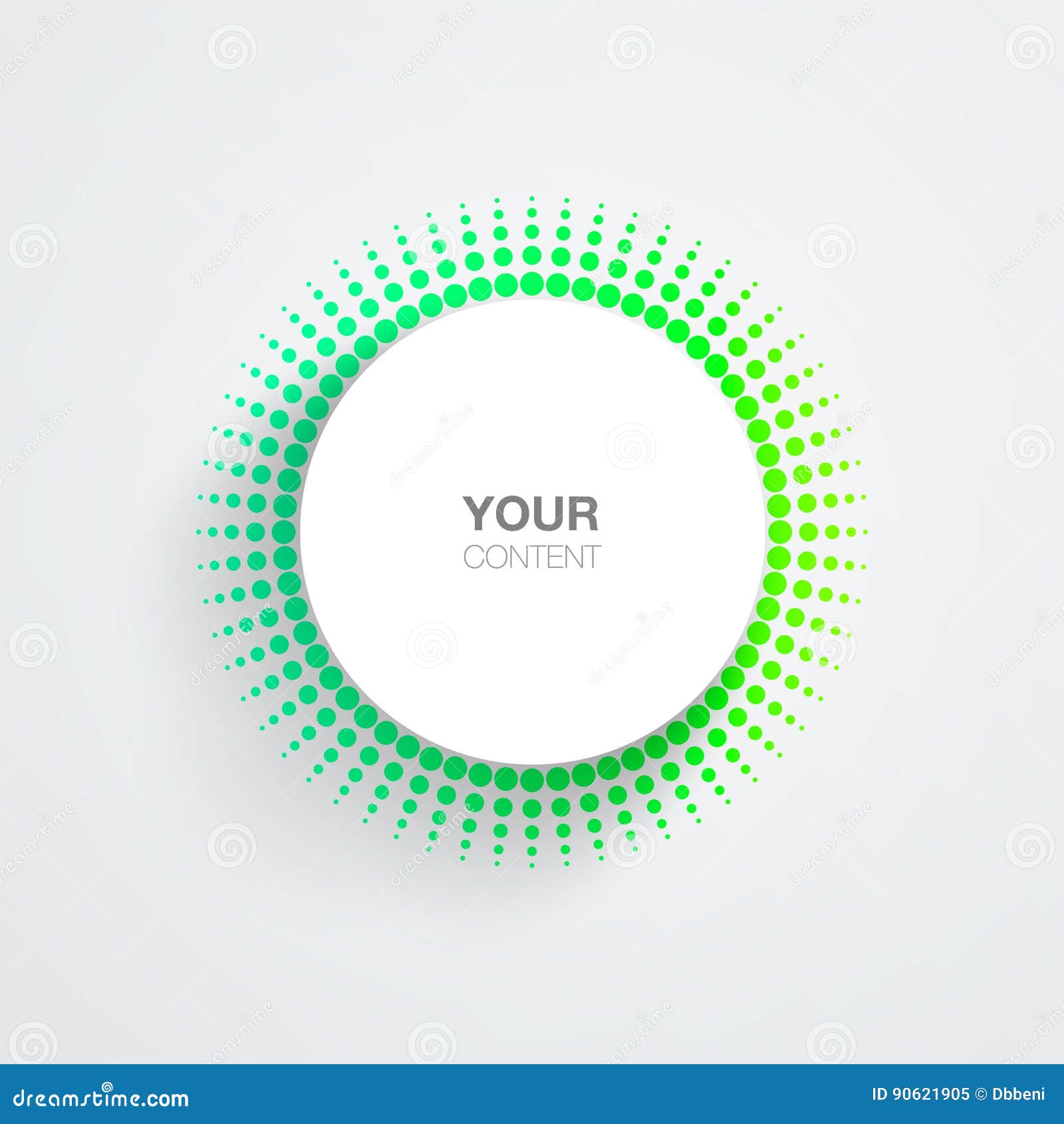 Circle Text Box Design with Green Dots Stock Vector - Illustration of ...