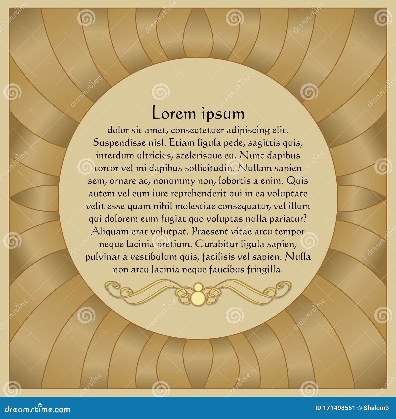 Circle Text Frame in Luxurious Design, Golden Decor, Gradient 3d Effect ...