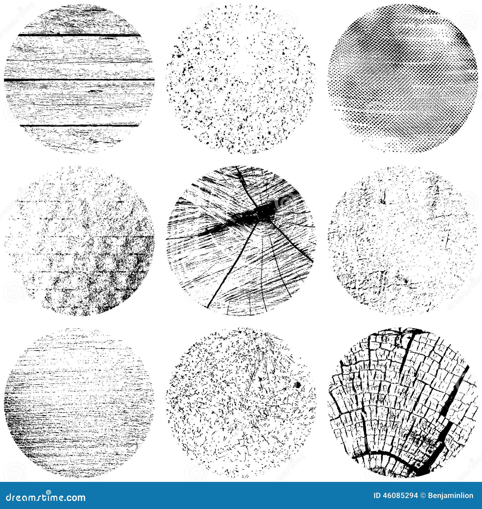 Circle Texture Set stock vector. Illustration of design - 46085294