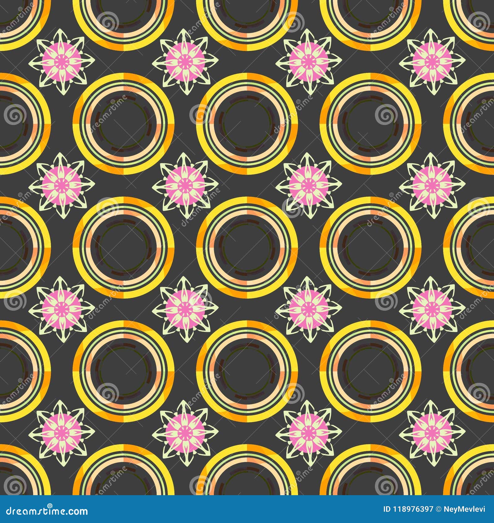 Circle Theme Pattern with Dark Black Isolated Stock Vector ...