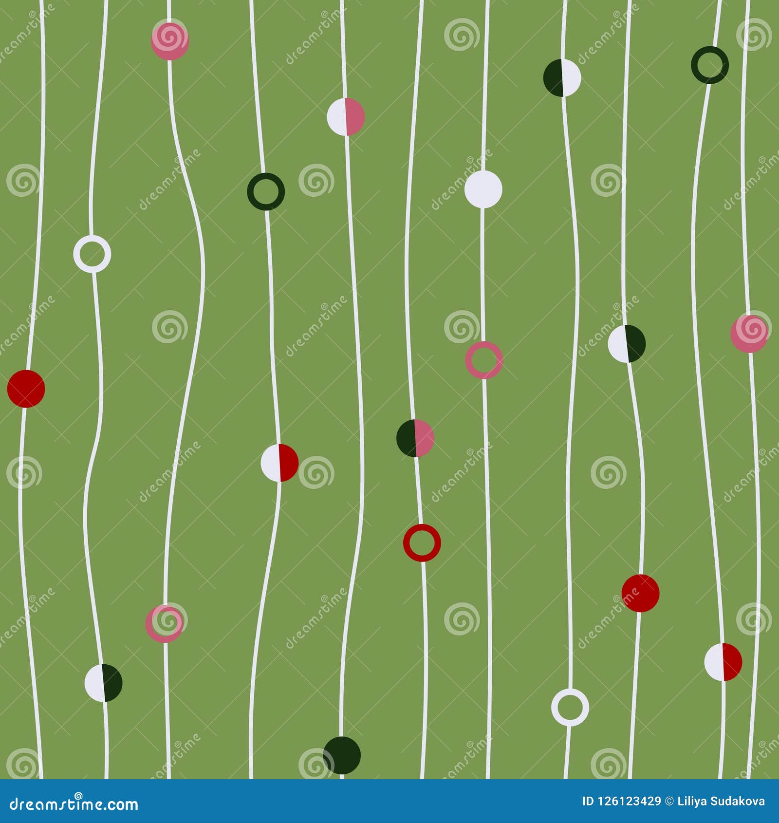 Circle Thread Vector Seamless Pattern Abstract String Black Texture of ...