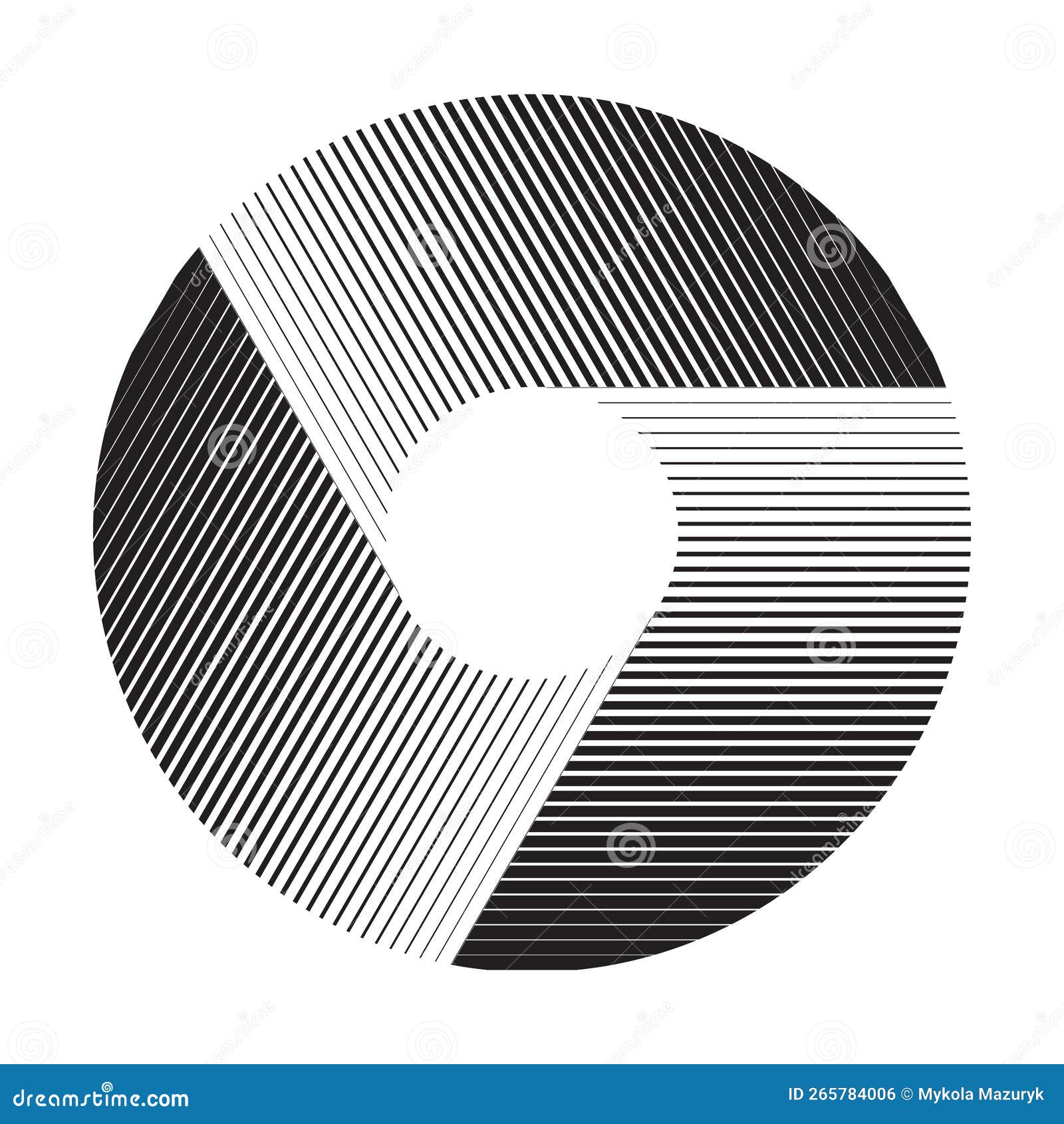 Circle with Three Segments. Abstract Art Geomety Lines Background Stock ...