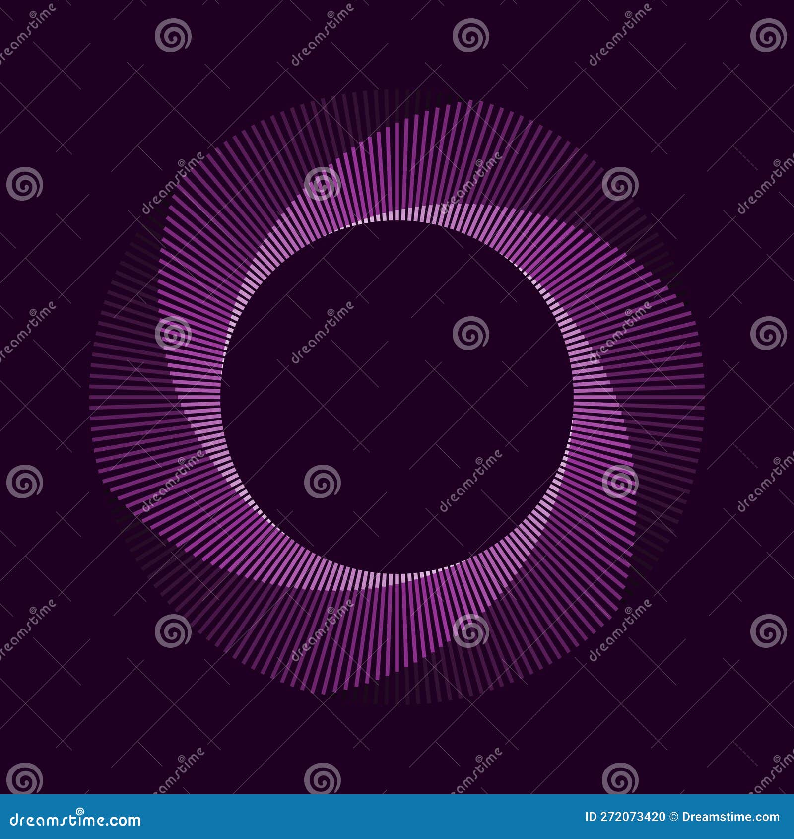 Circle with Transition Purple Colors Line Elements. Abstract Geometric ...