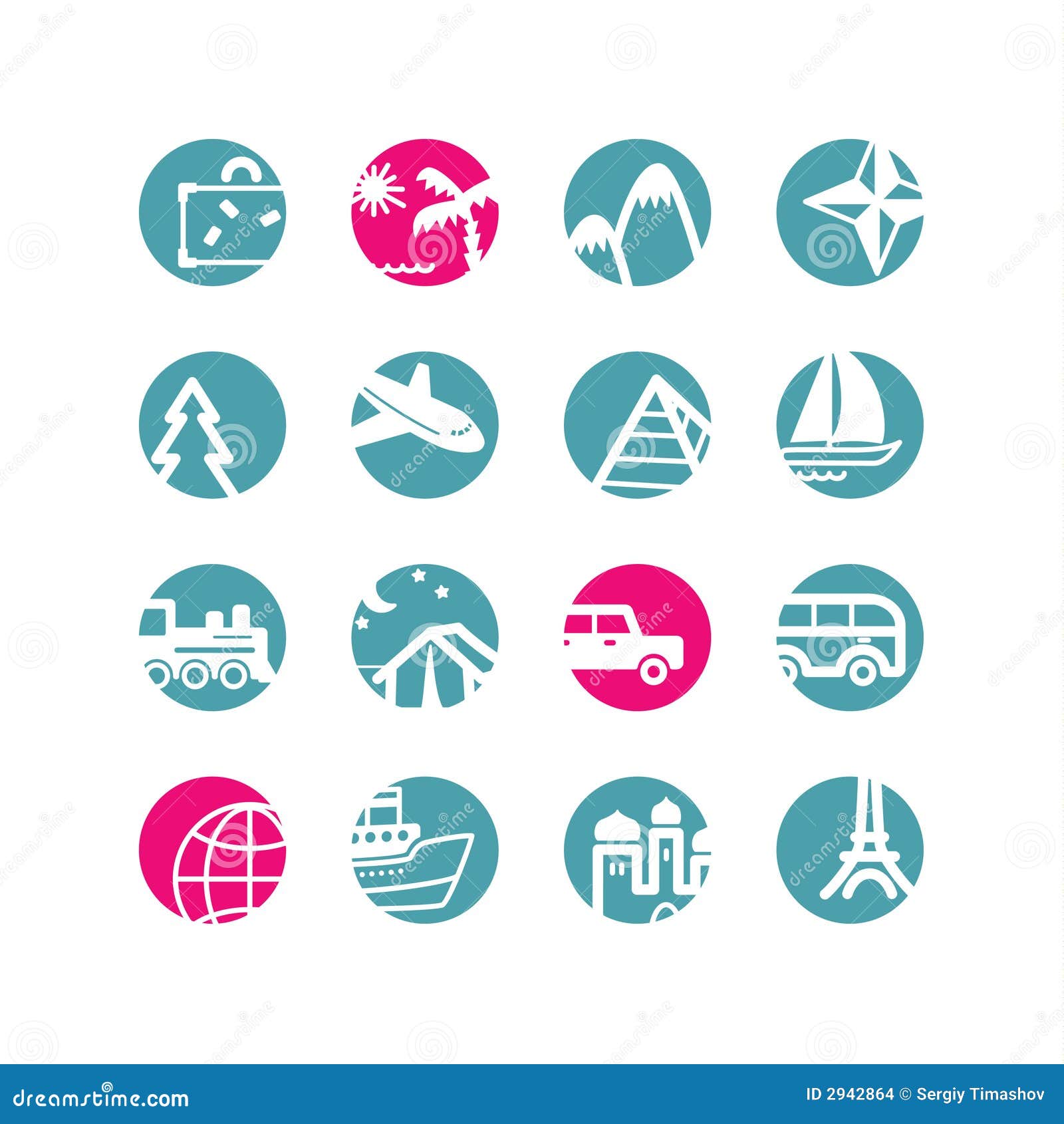 Circle travel icons stock vector. Illustration of internet - 2942864