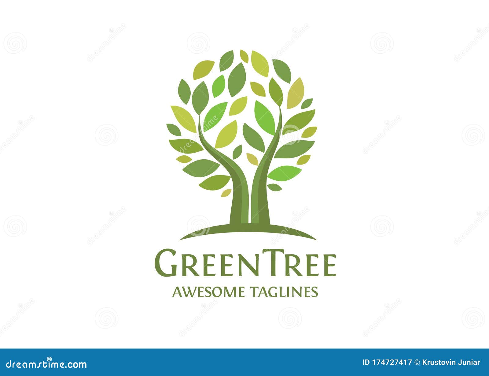 Circle Tree with Green Leaves Vector Stock Vector - Illustration of ...