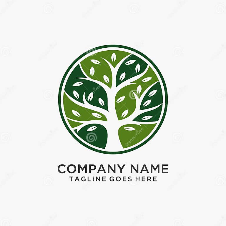 Circle tree logo design stock vector. Illustration of fresh - 237775110