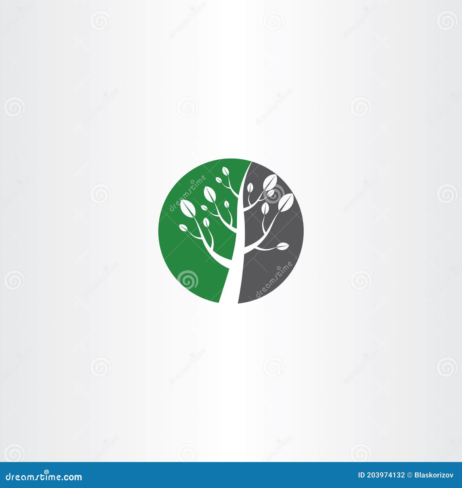 Circle Tree Vector Icon Logo Element Design Stock Vector - Illustration ...