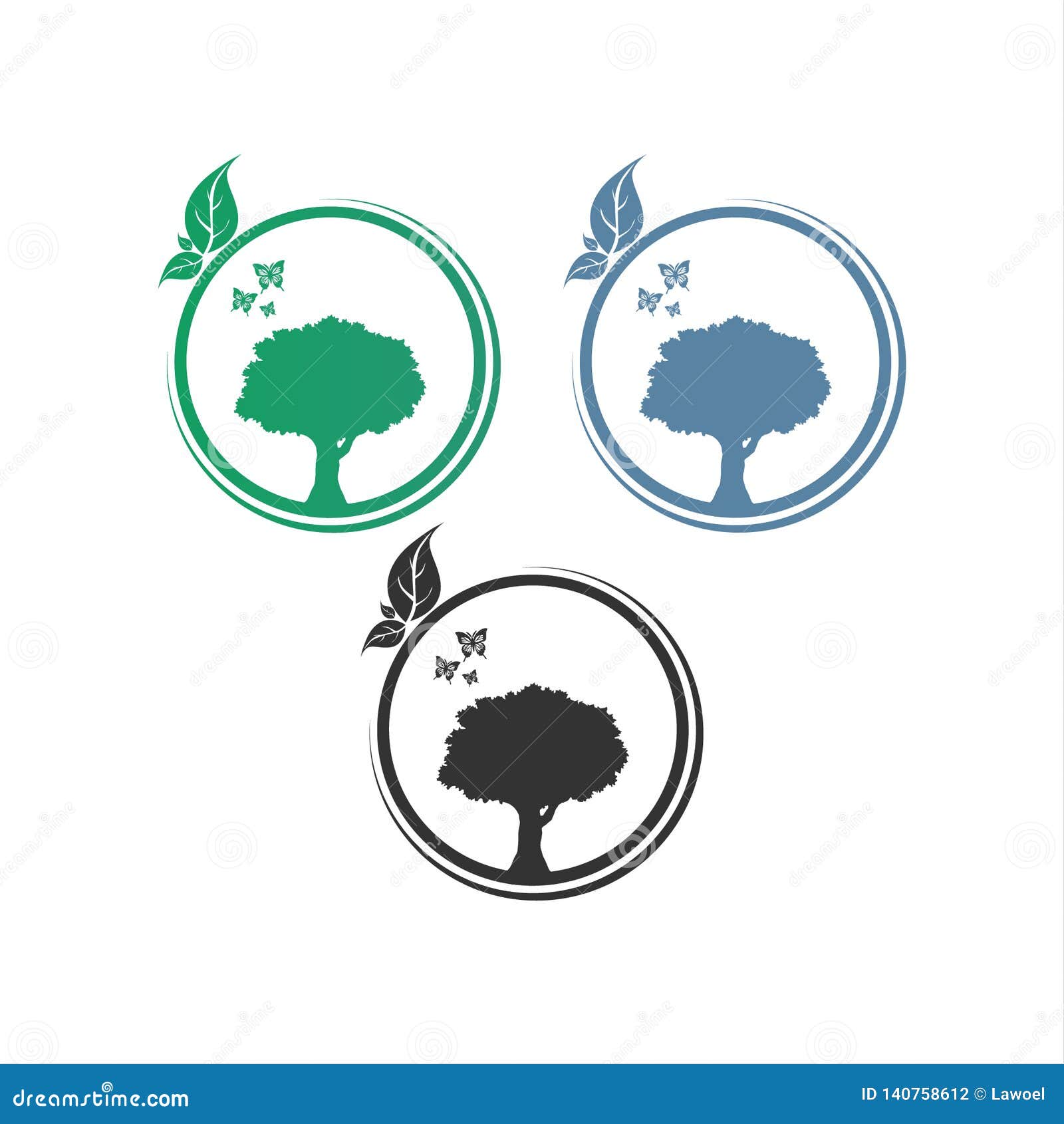 Logo Circle Tree Vector Logo Design Stock Vector - Illustration of ...