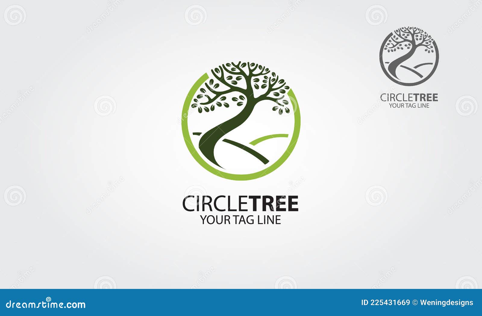 Circle Tree Vector Logo Template. Stock Vector - Illustration of ...