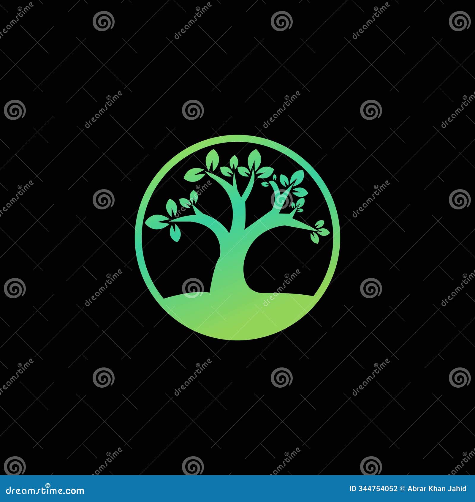 Circle Tree Vector Logo Template Stock Illustration - Illustration of ...