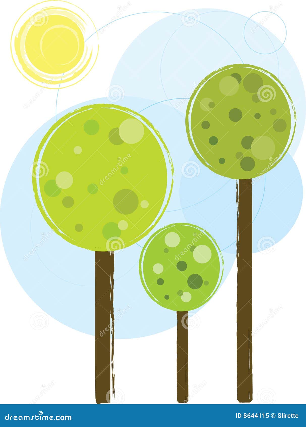 Circle Trees stock vector. Illustration of summer, green - 8644115