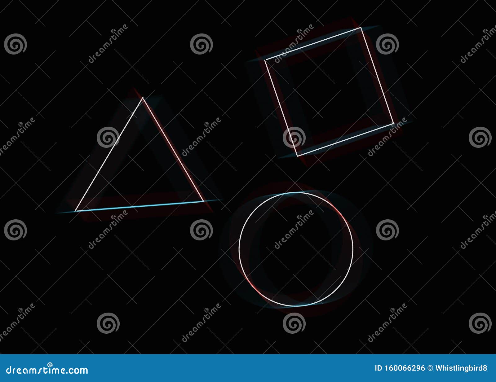 Circle Triangle Square Shape Thin White Lines Stock Illustration ...
