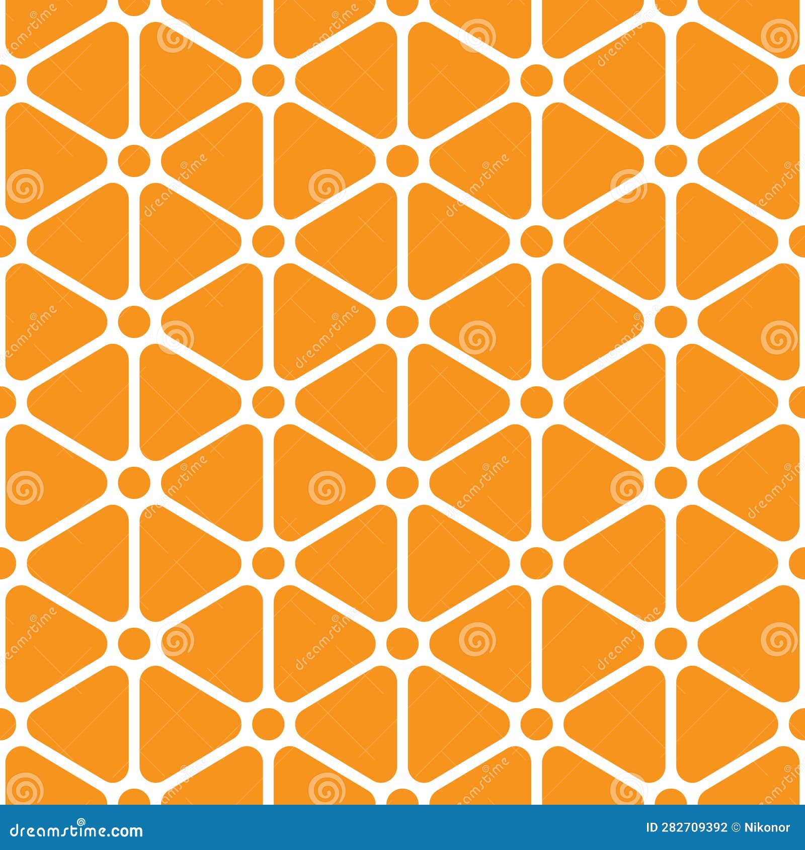 Circle and Triangles Rounded Corner Seamless Pattern Stock Vector ...