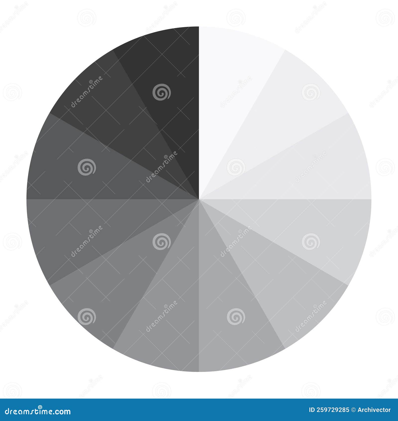 Circle from twelve sectors stock vector. Illustration of symbol - 259729285