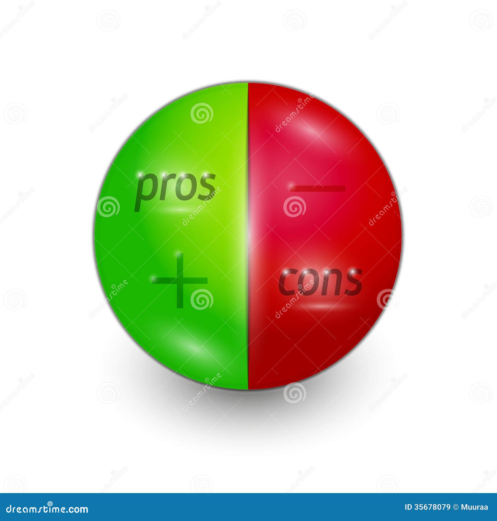 Circle with Two Parts with Pros and Cons Stock Vector - Illustration of ...
