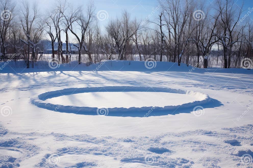 A Circle of Untouched Snow Ready for Dancers Stock Image - Image of ...