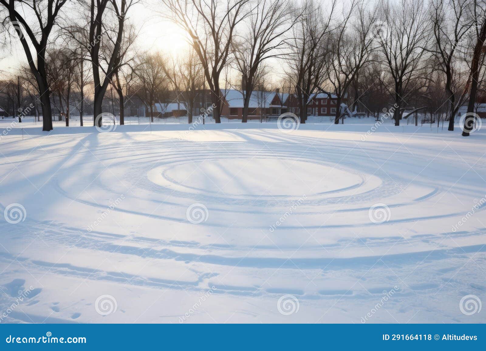 A Circle of Untouched Snow Ready for Dancers Stock Photo - Image of ...