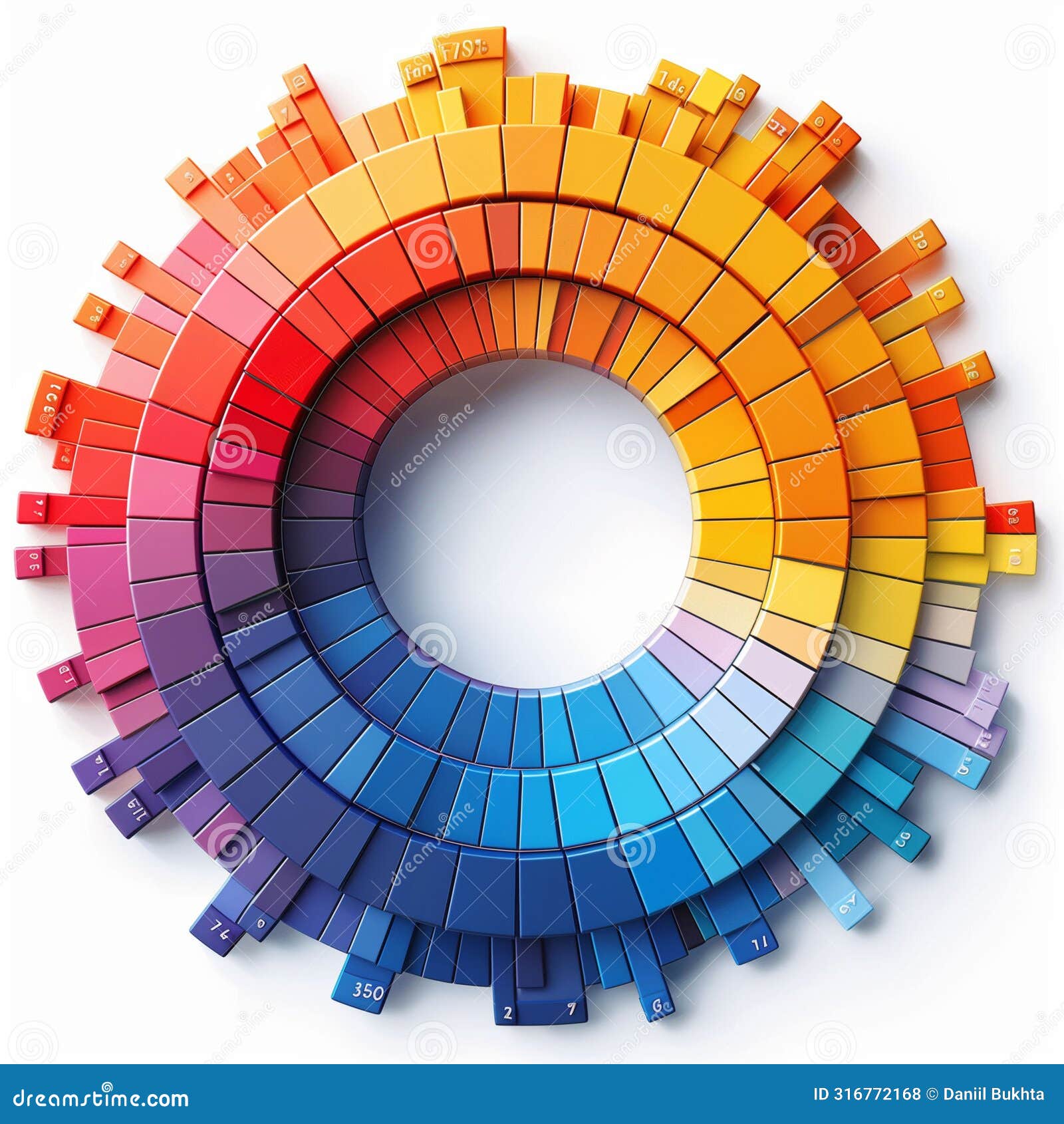 Circle of Colors on White Background. Generative AI Stock Illustration ...