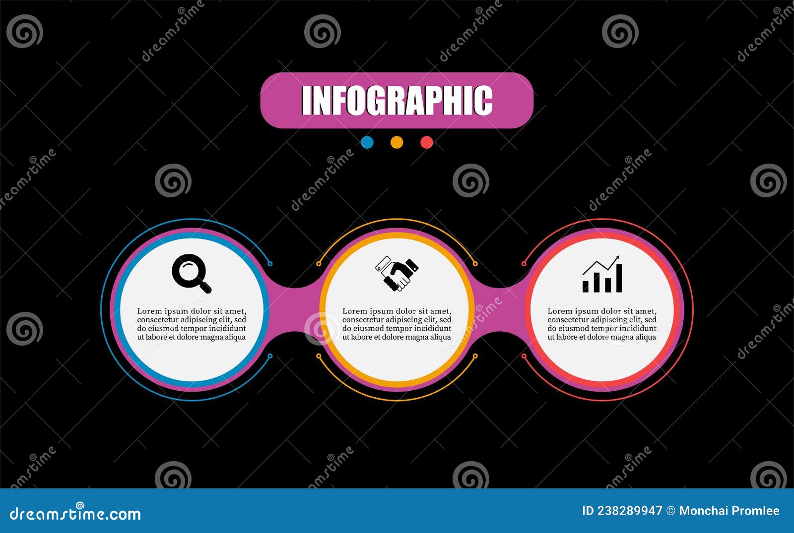 Circle Vector Design Template Icon for 3 Point Banner, Number Graphics ...
