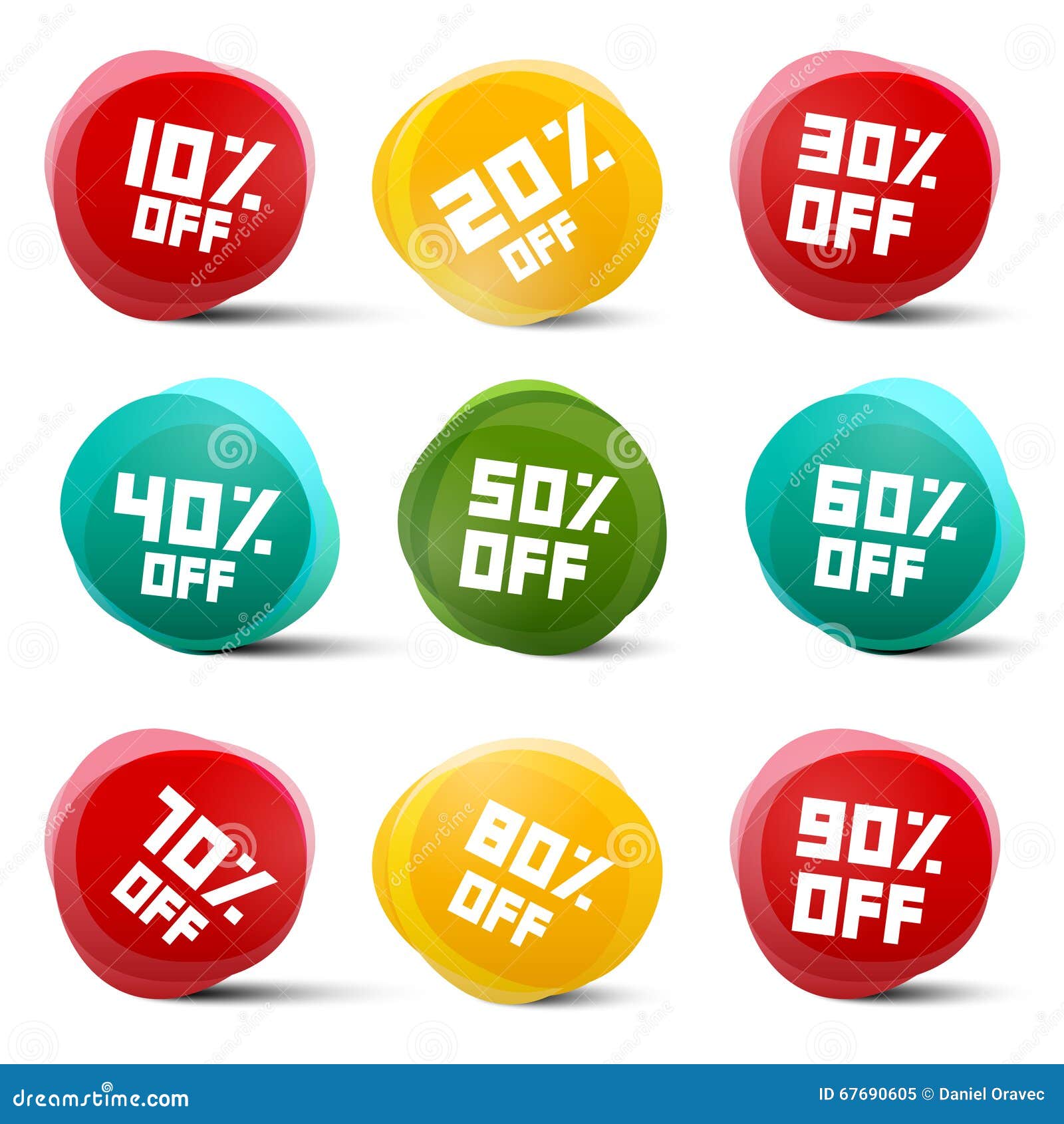 Circle Vector Discount Tags Set Stock Vector - Illustration of ...