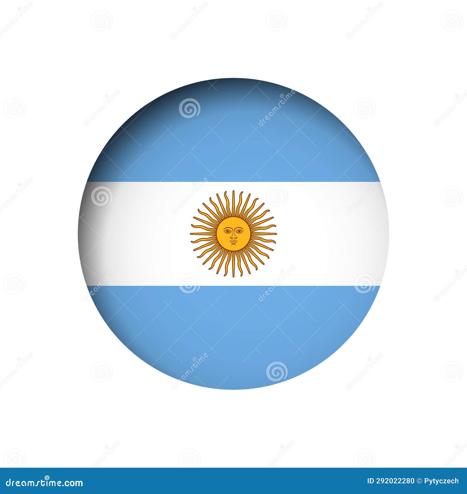 Circle Vector Flag of Argentina Stock Illustration - Illustration of ...