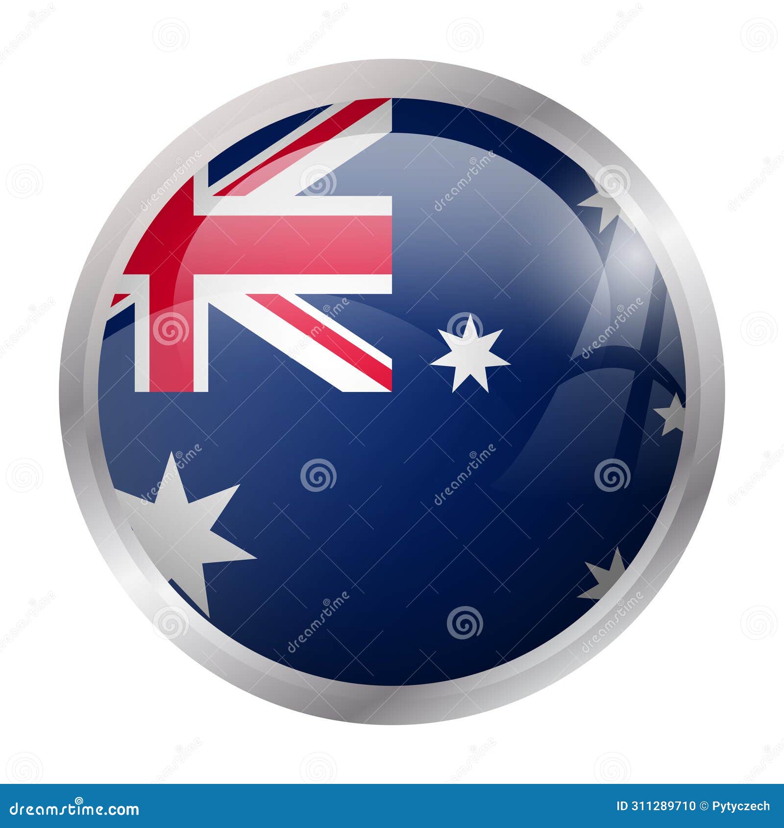 Circle Vector Flag of Australia Stock Vector - Illustration of ...
