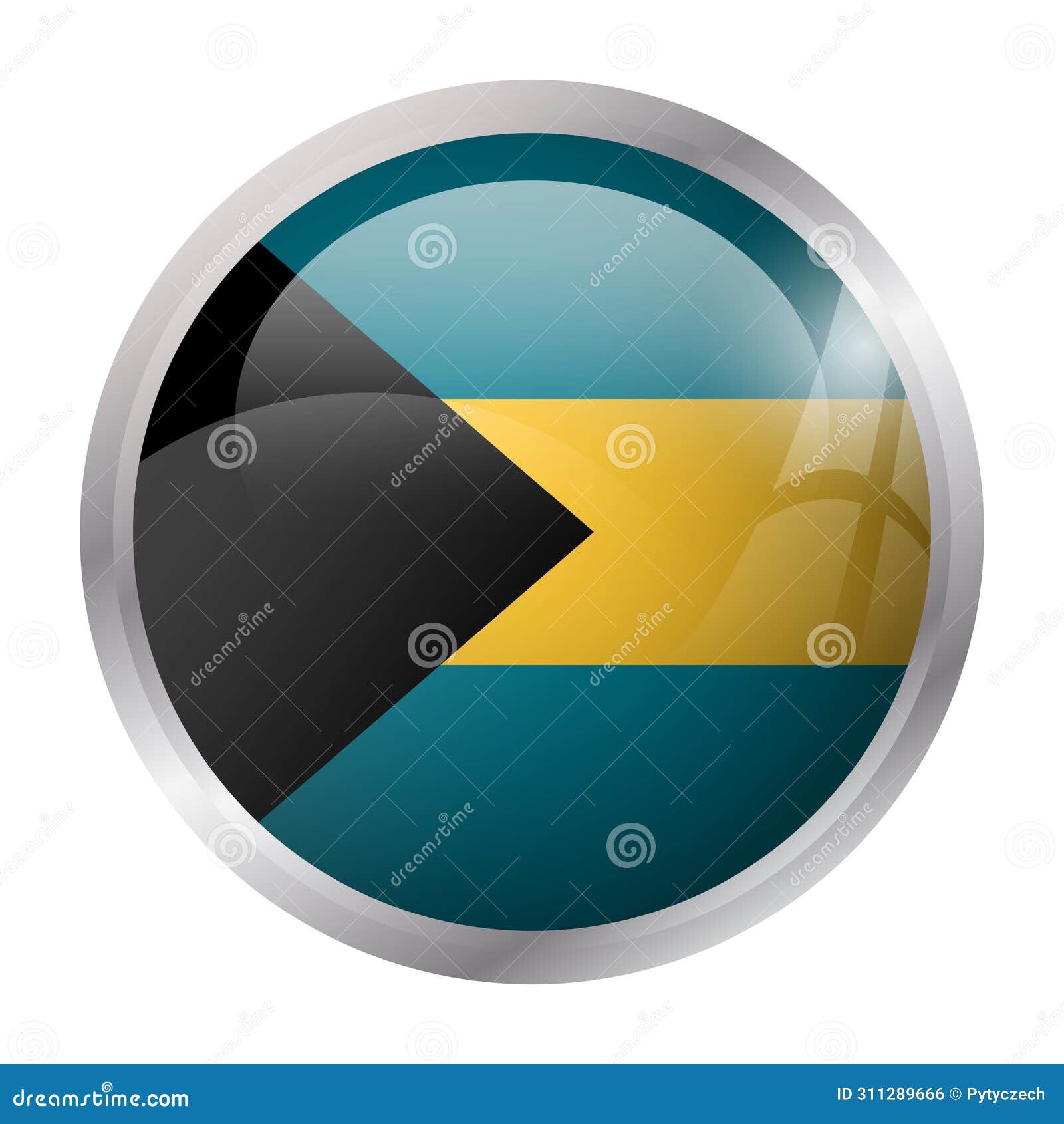 Circle Vector Flag of Bahamas Stock Vector - Illustration of badge ...