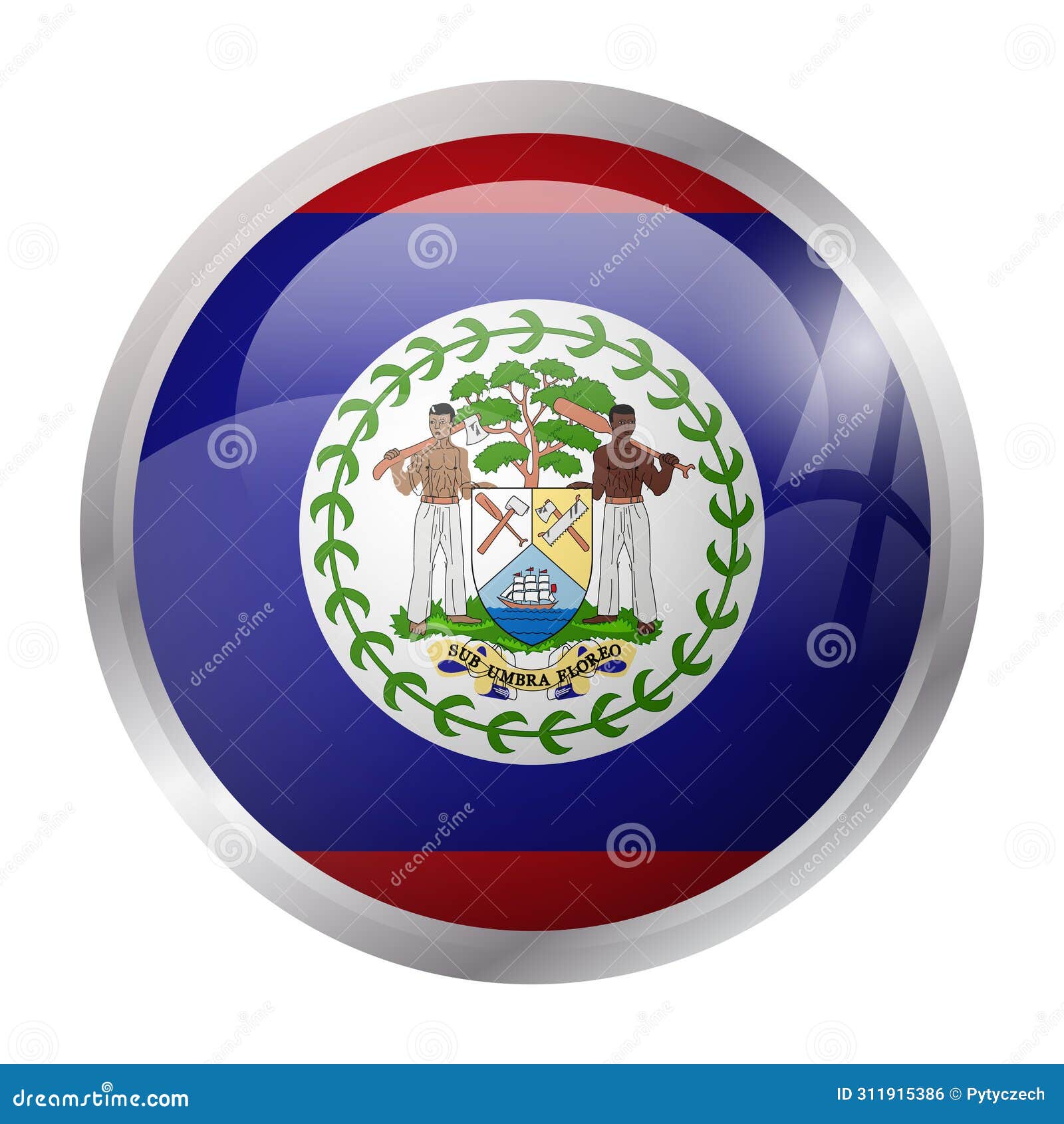 Circle Vector Flag of Belize Stock Vector - Illustration of isolated ...