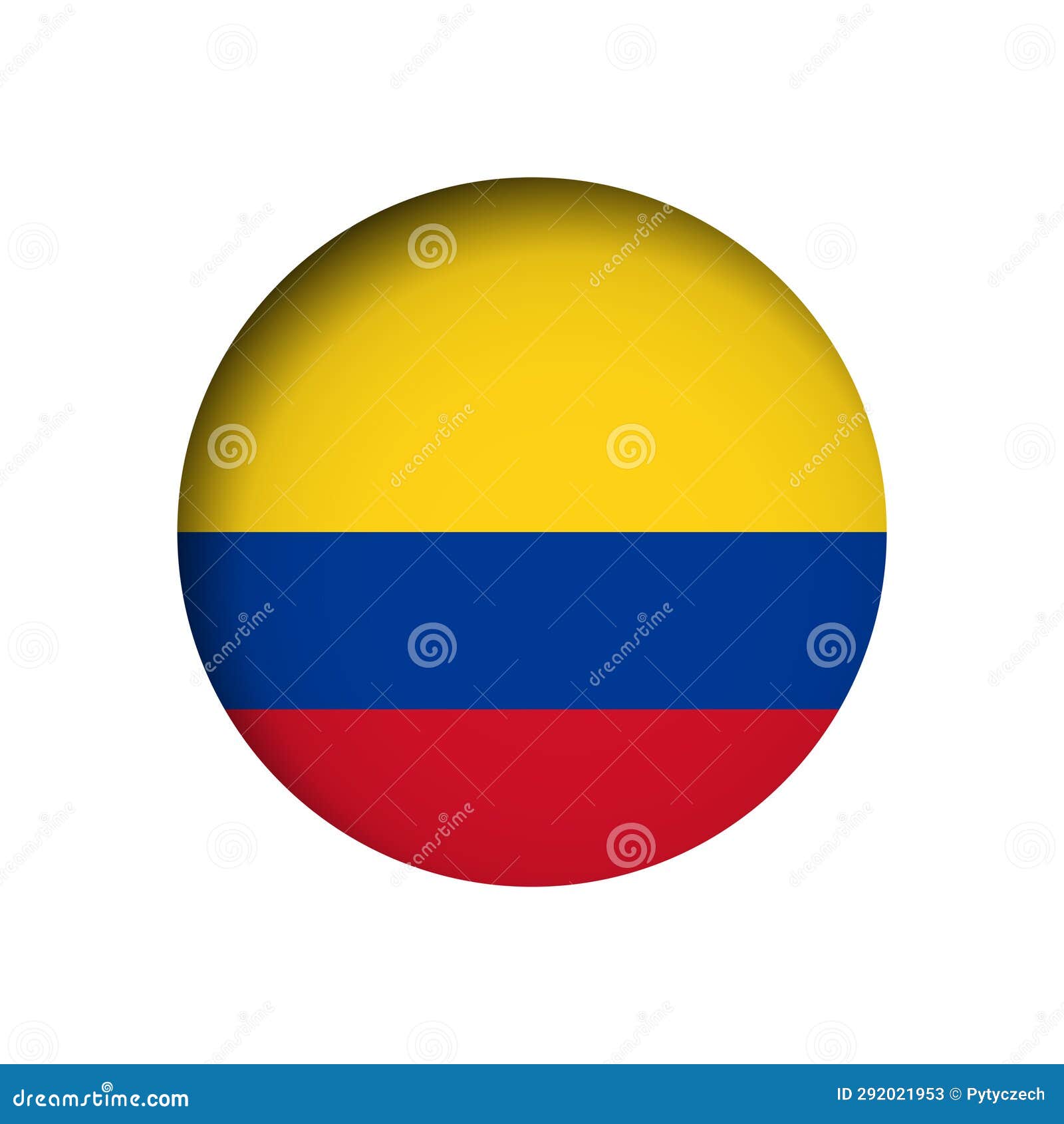Circle Vector Flag of Colombia Stock Illustration - Illustration of ...