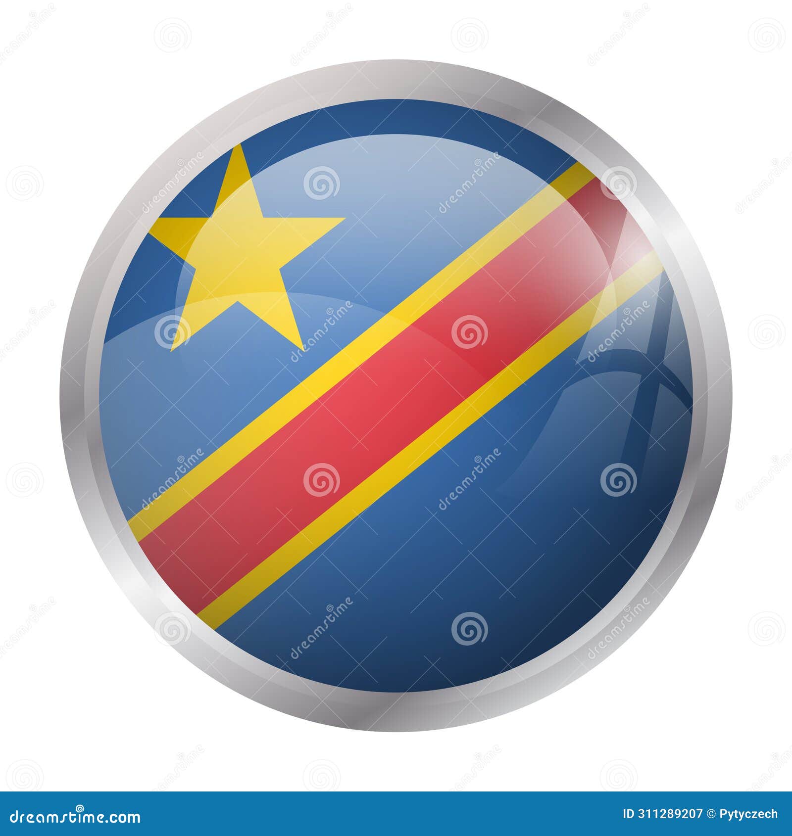 Circle Vector Flag of Democratic Republic of the Congo Stock Vector ...