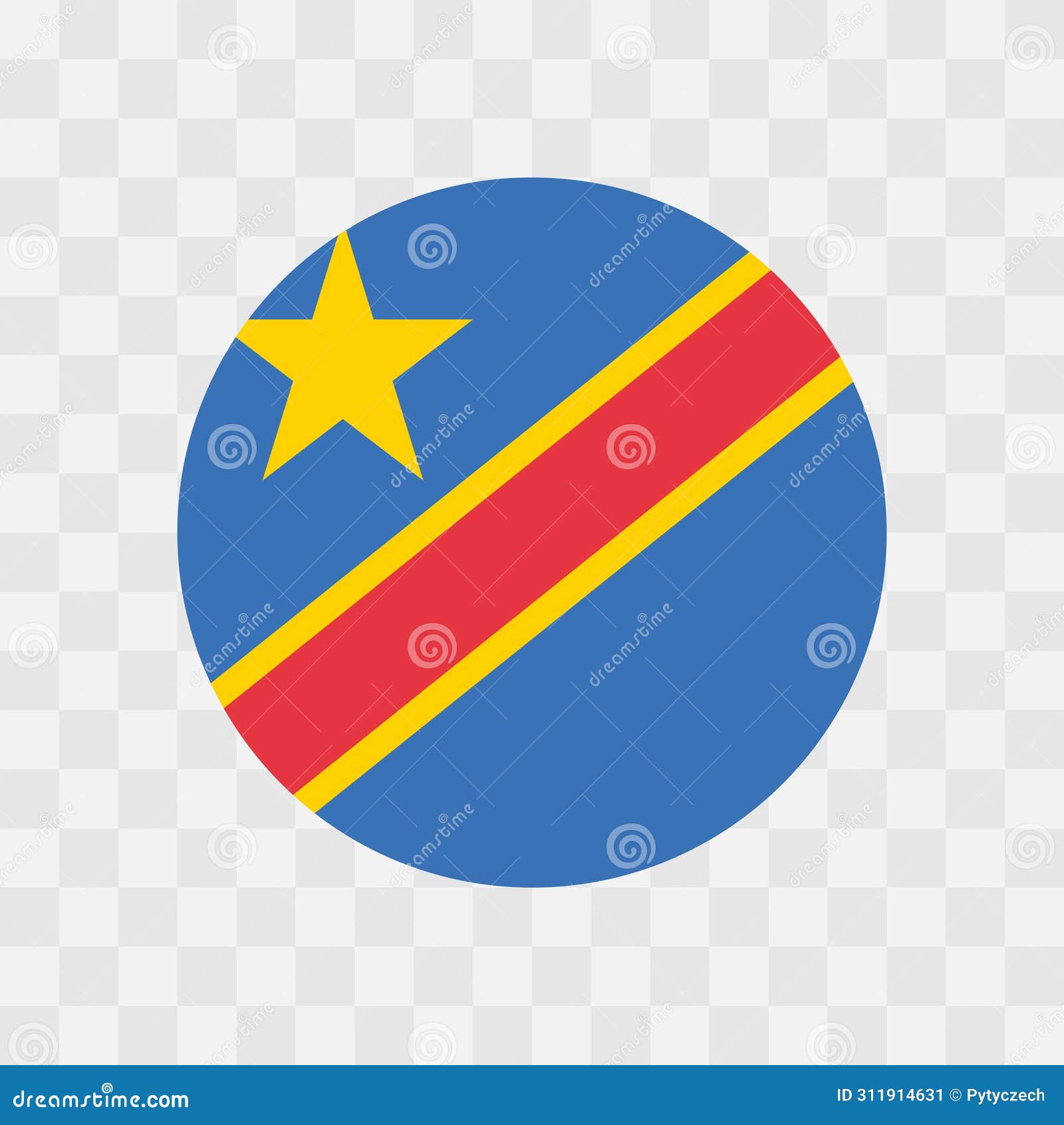Circle Vector Flag of Democratic Republic of the Congo Stock Vector ...