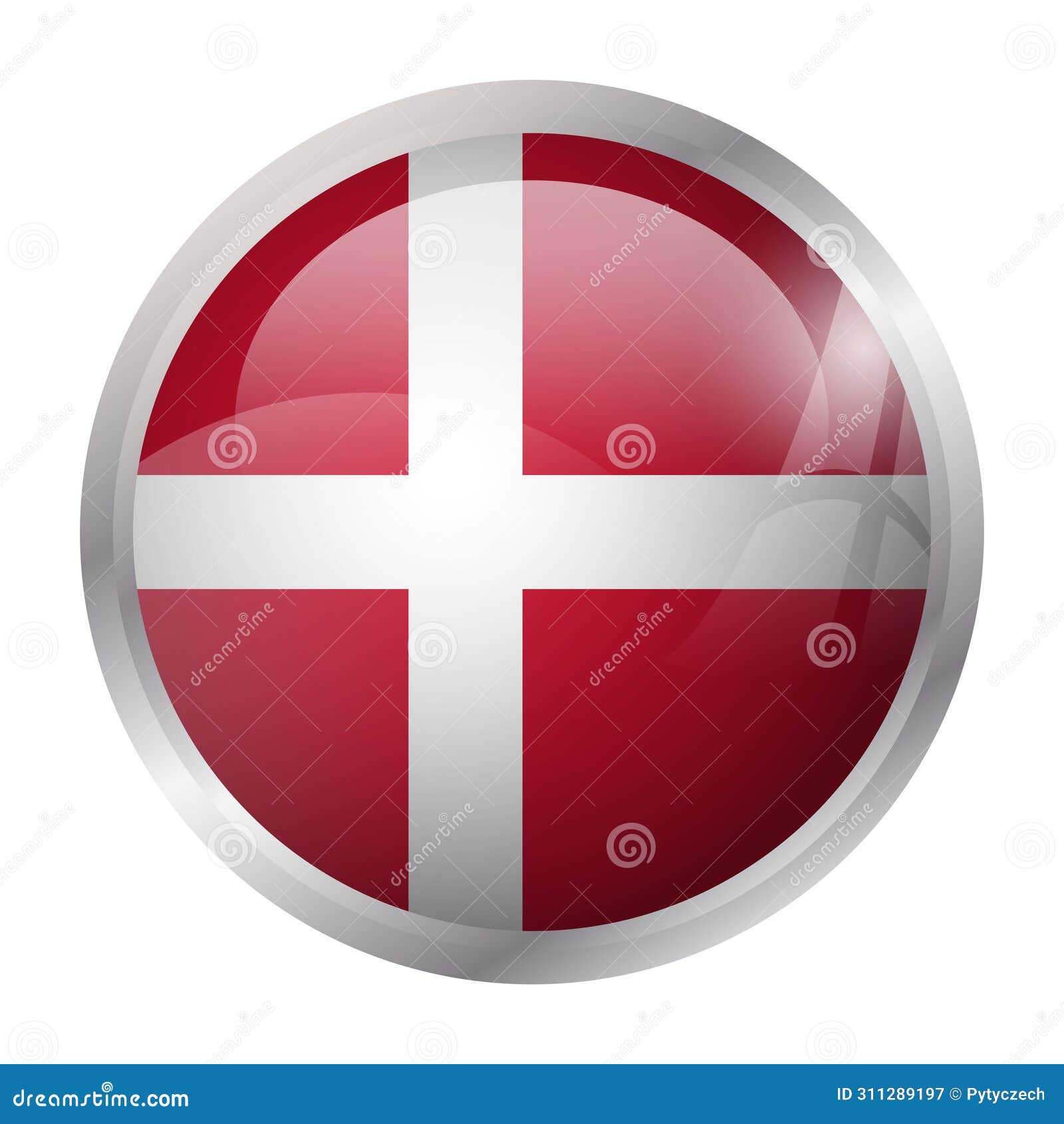 Circle Vector Flag of Denmark Stock Vector - Illustration of national ...