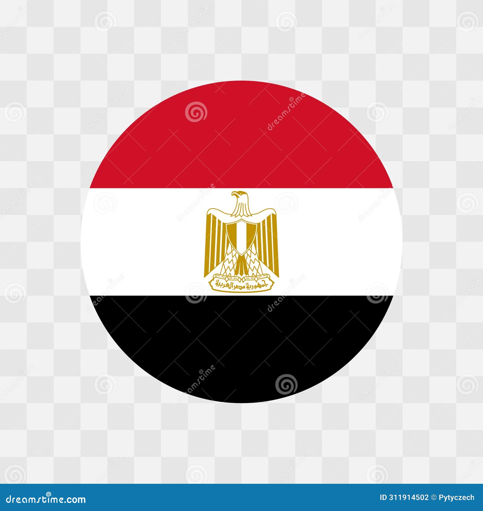 Circle Vector Flag of Egypt Stock Illustration - Illustration of vector ...